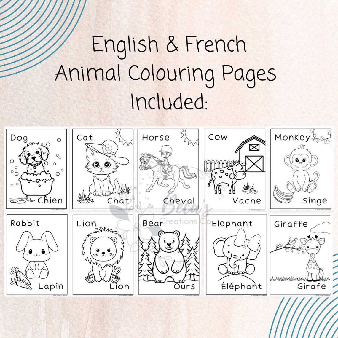 French-english Coloring Pages | Bilingual Colouring Pages | Printable ...