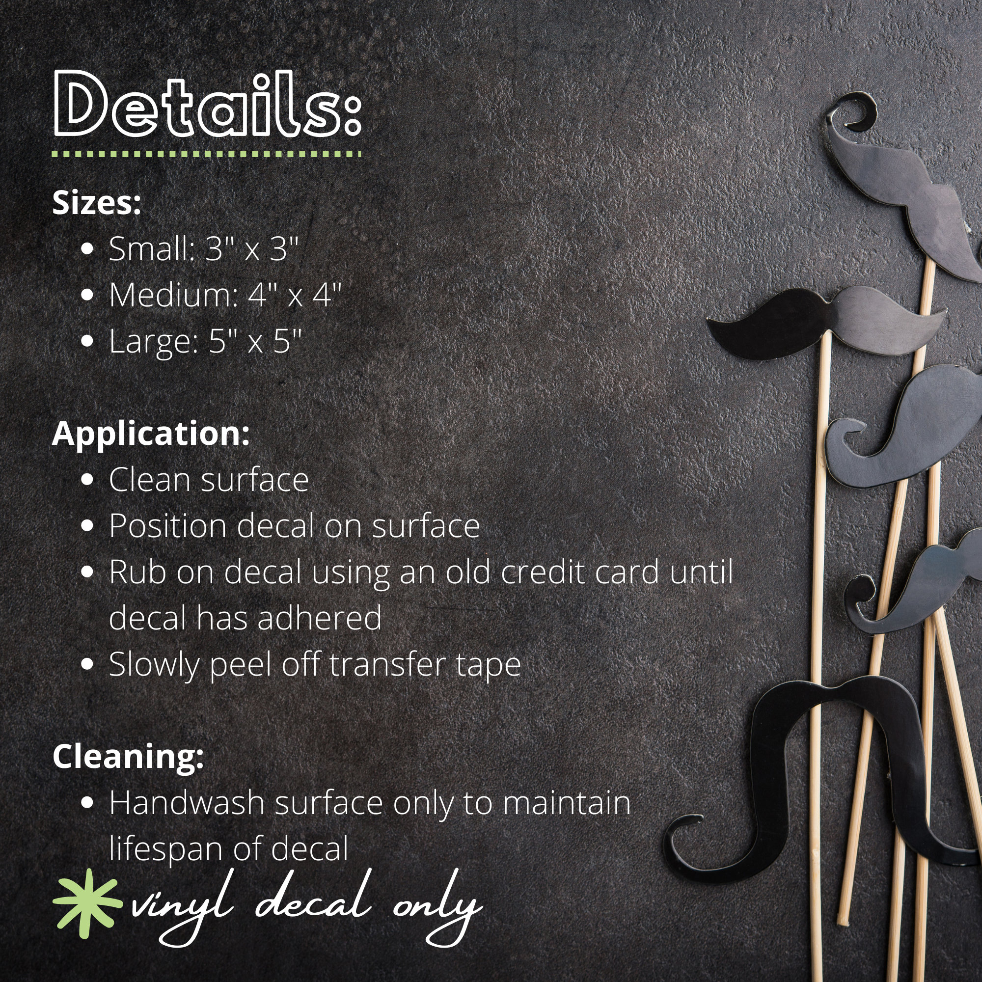 Custom Mustache Decal Personalized Dads Stache Sticker Customizable ...