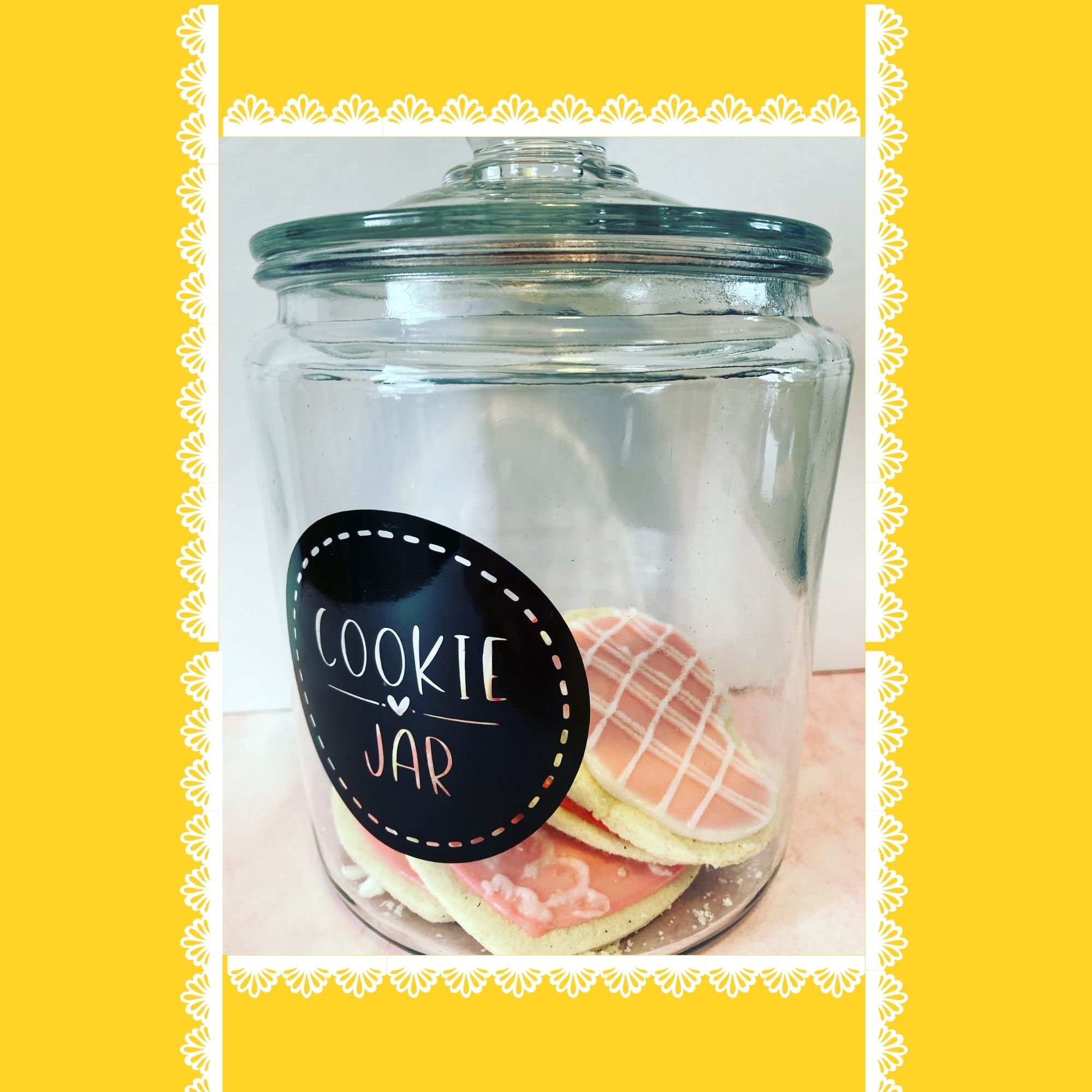Farmhouse Round Cookie Jar Label - Vinyl Decal Sticker for Kitchen ...