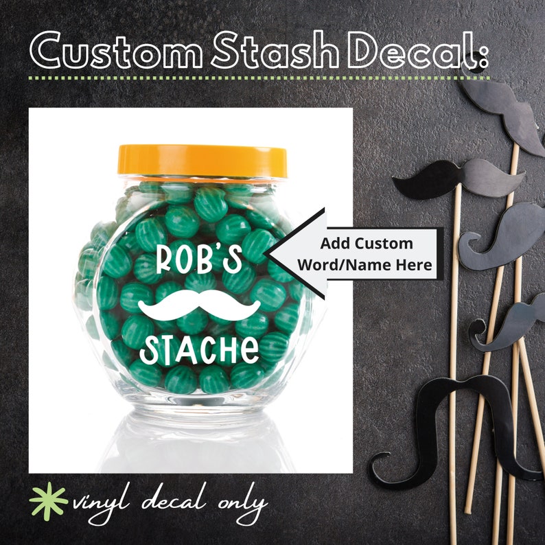 Custom Mustache Sticker Dad's Stache Decal Nut Stache - Etsy Australia