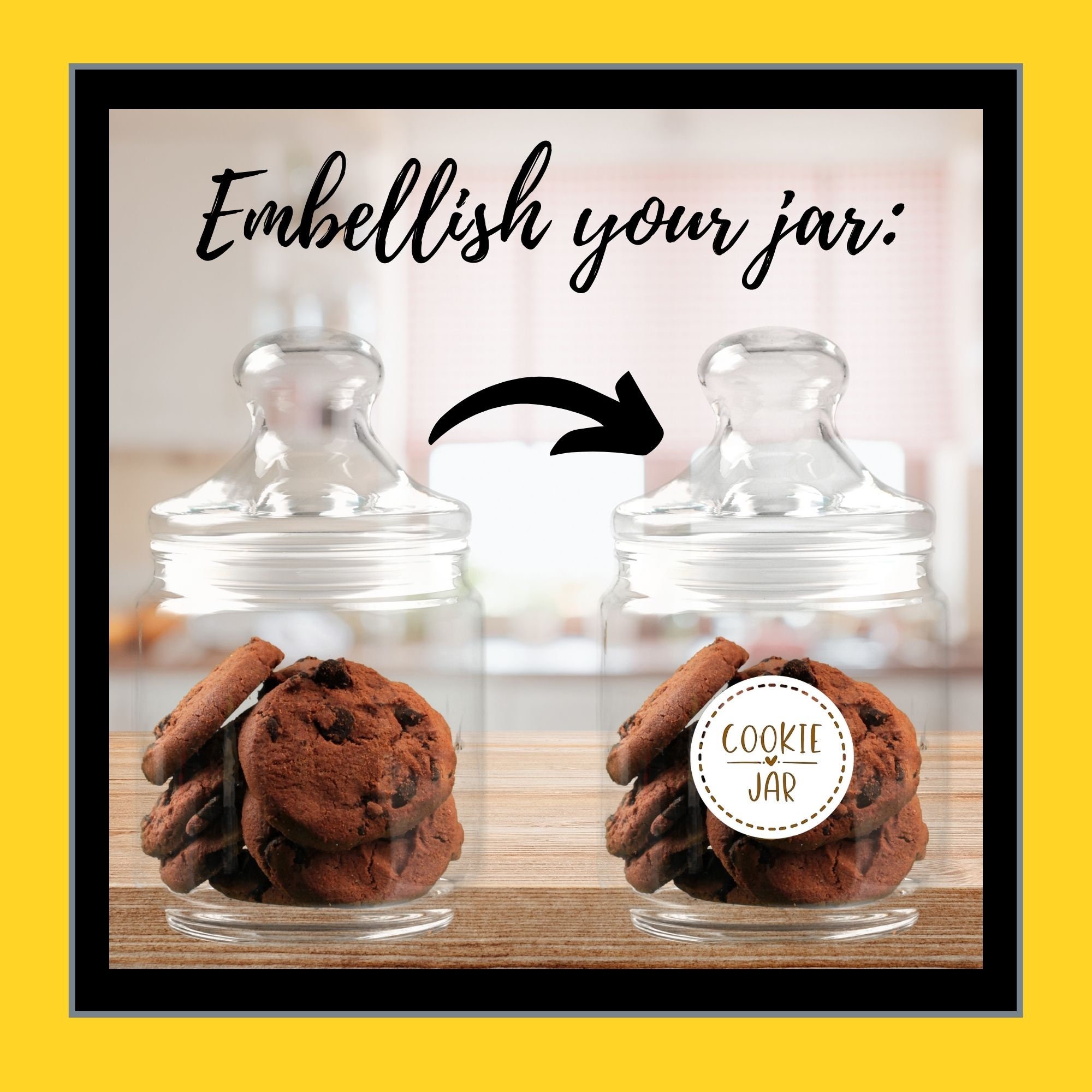 Farmhouse Round Cookie Jar Label - Vinyl Decal Sticker for Kitchen ...
