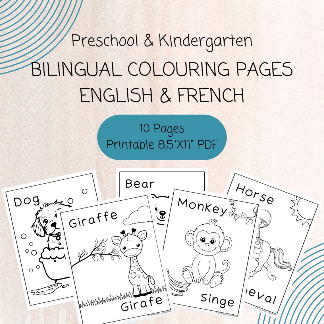 French-english Coloring Pages | Bilingual Colouring Pages | Printable ...