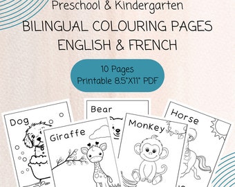 French-english Coloring Pages | Bilingual Colouring Pages | Printable ...