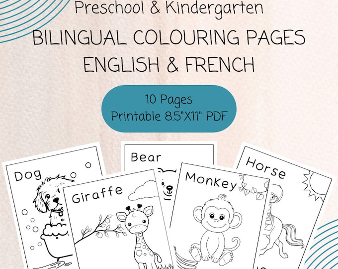 French-english Coloring Pages | Bilingual Colouring Pages | Printable ...