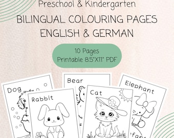 French-english Coloring Pages | Bilingual Colouring Pages | Printable ...