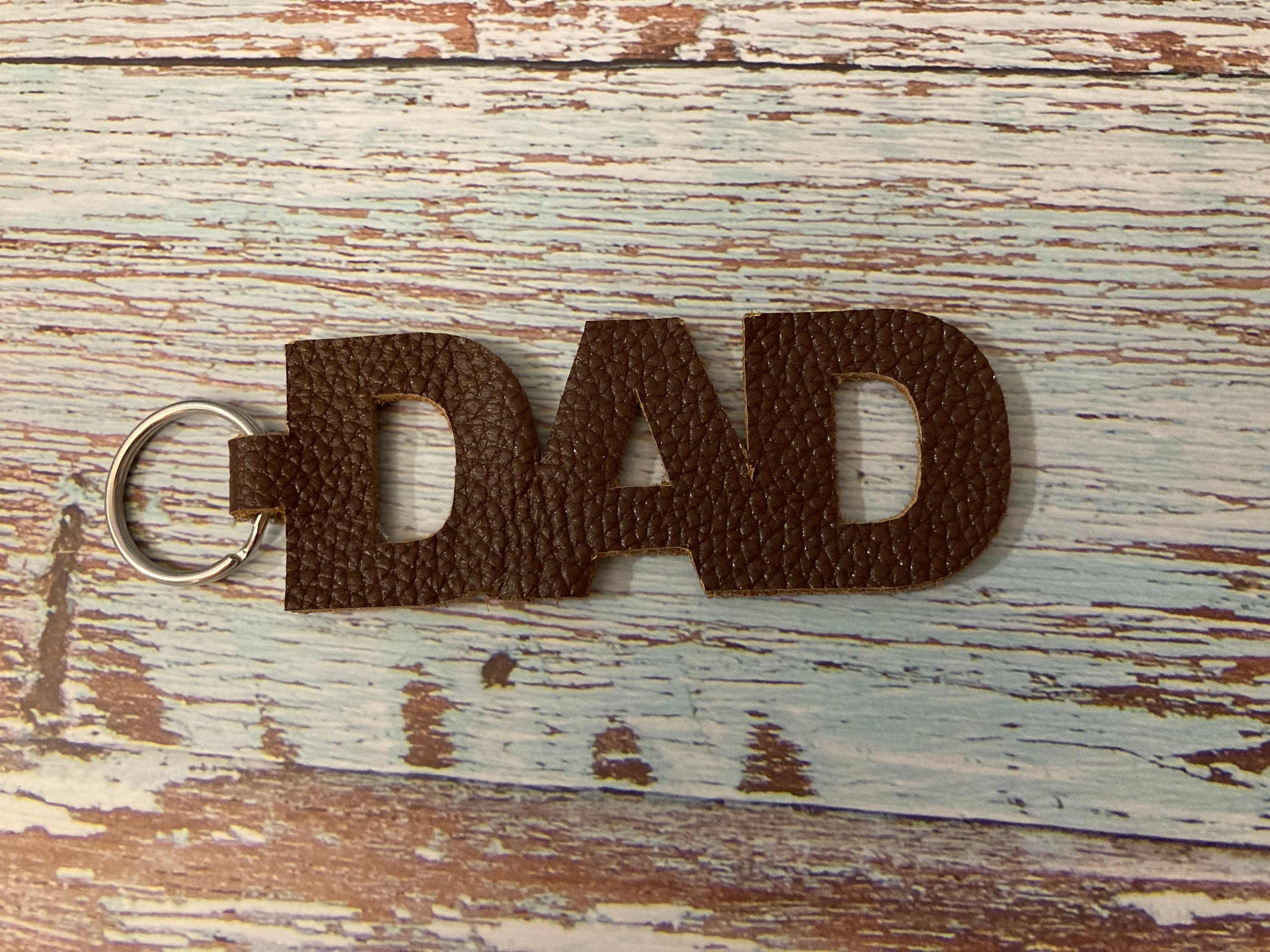 Custom Leather Keychain Dad Keychain Mom Keychain Leather Key Ring ...