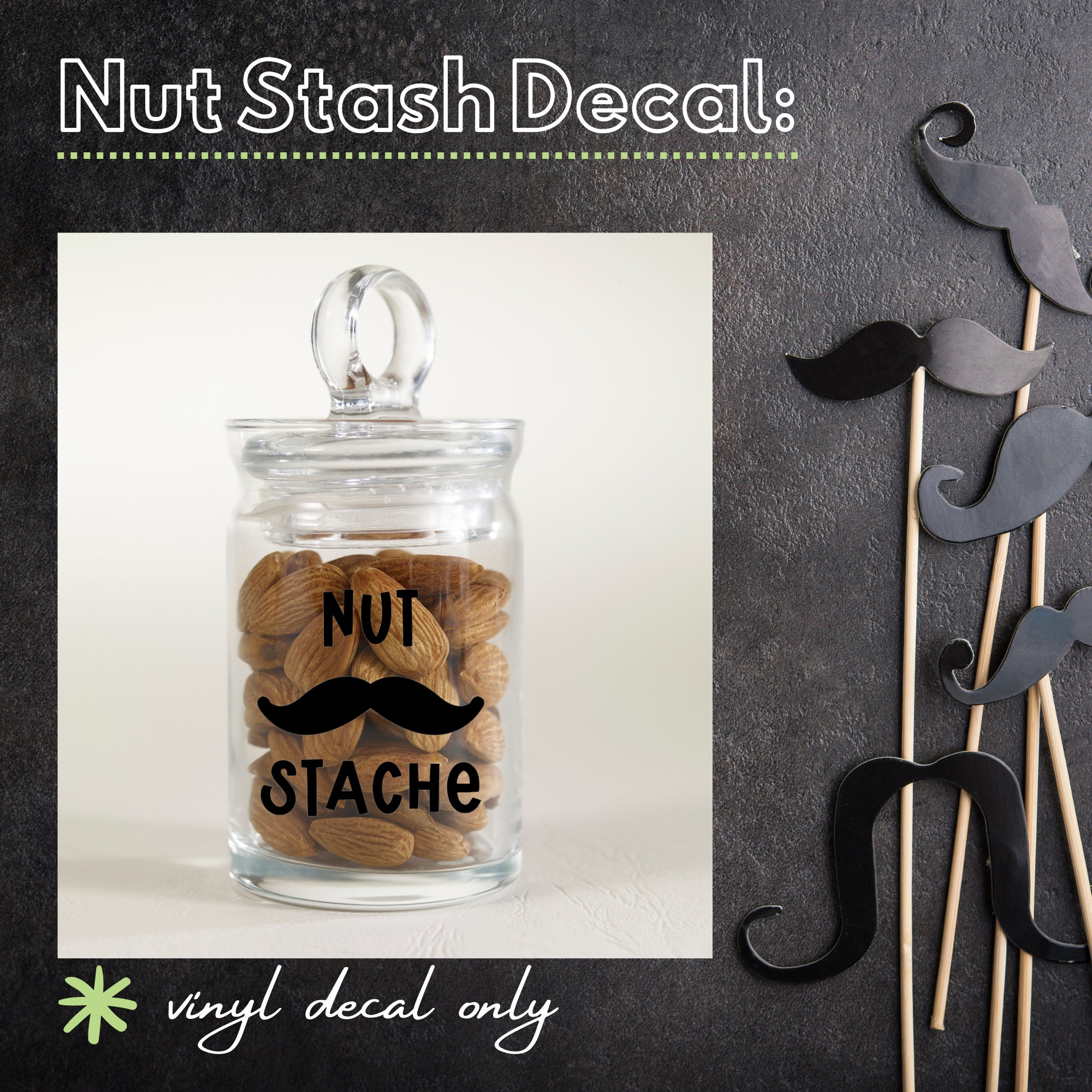 Custom Mustache Sticker Dad's Stache Decal Nut Stache - Etsy Australia