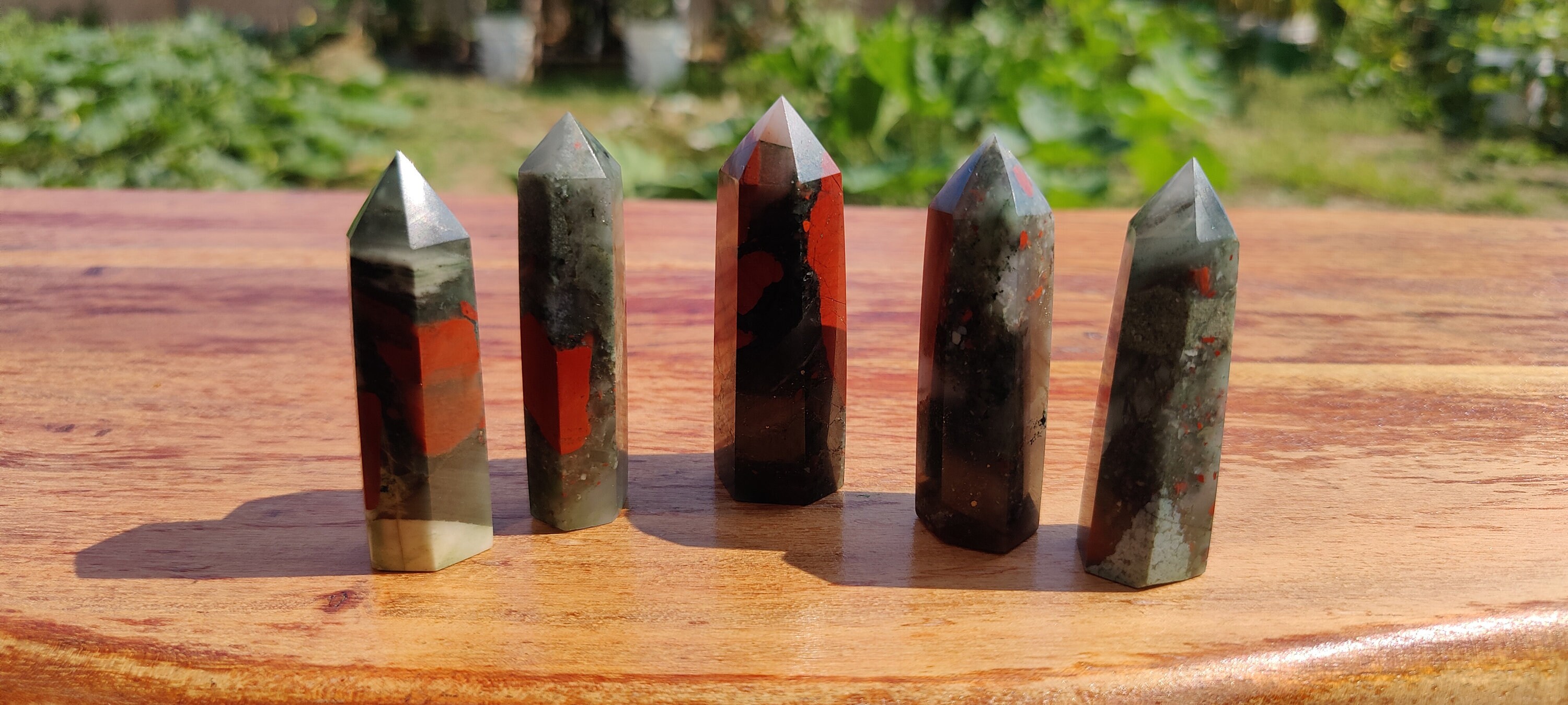 Natural Bloodstone Aka Heliotrope Tower Obelisk Point Wand Crystal ...