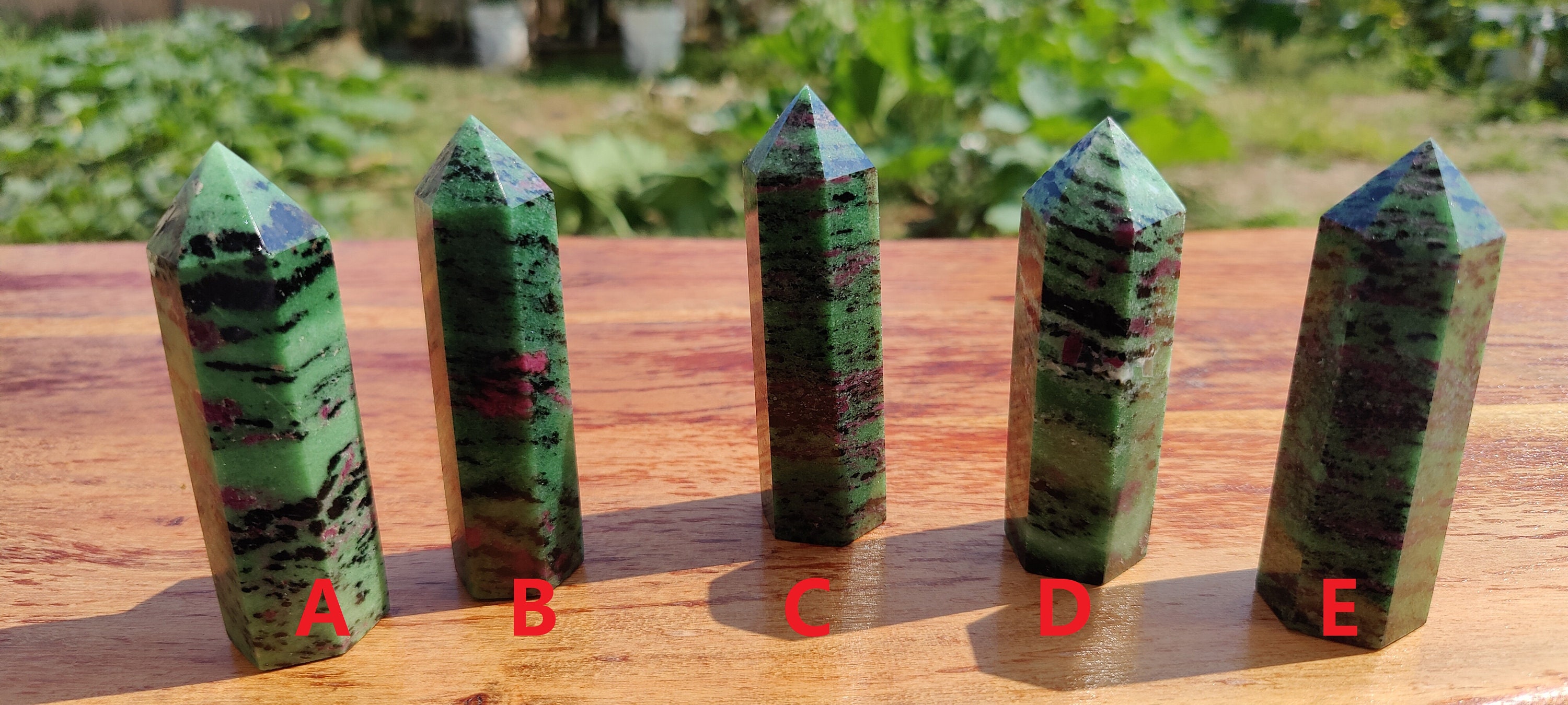 Natural Ruby Zoisite Obelisk Tower Point Crystal Healing Energy - Etsy