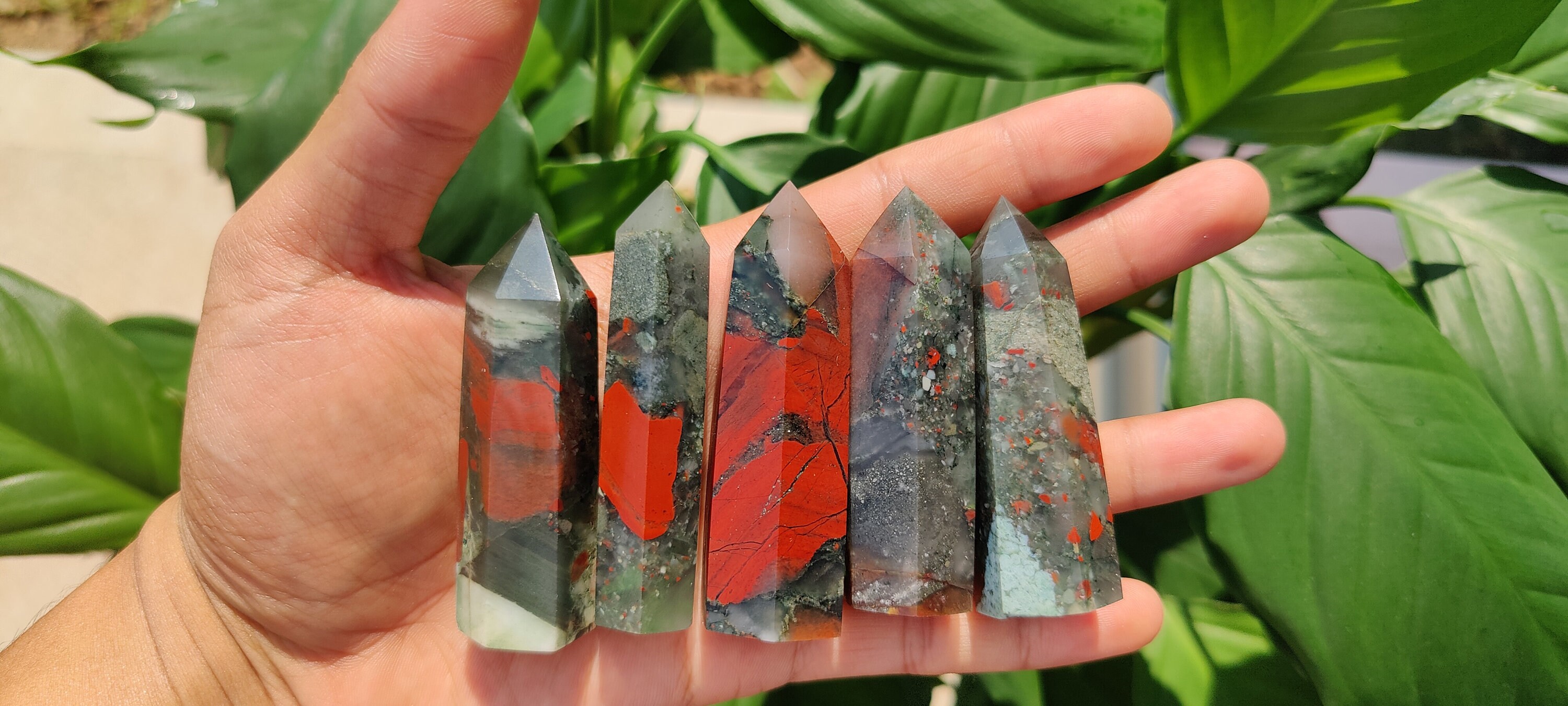 Natural Bloodstone Aka Heliotrope Tower Obelisk Point Wand Crystal ...
