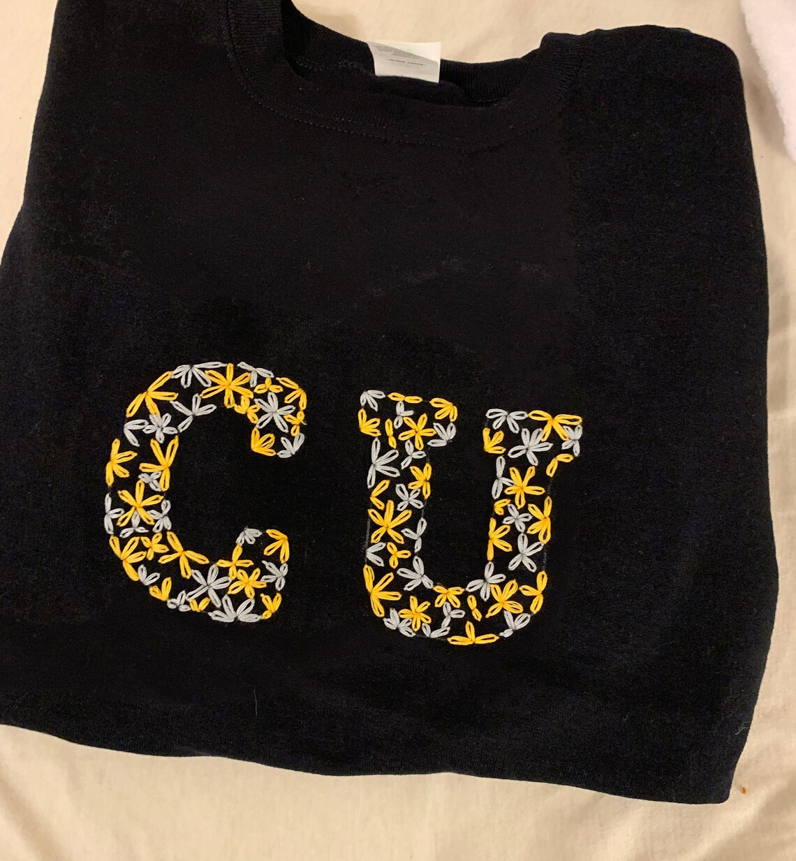 Custom College Hand Embroidered Sweatshirt - Etsy