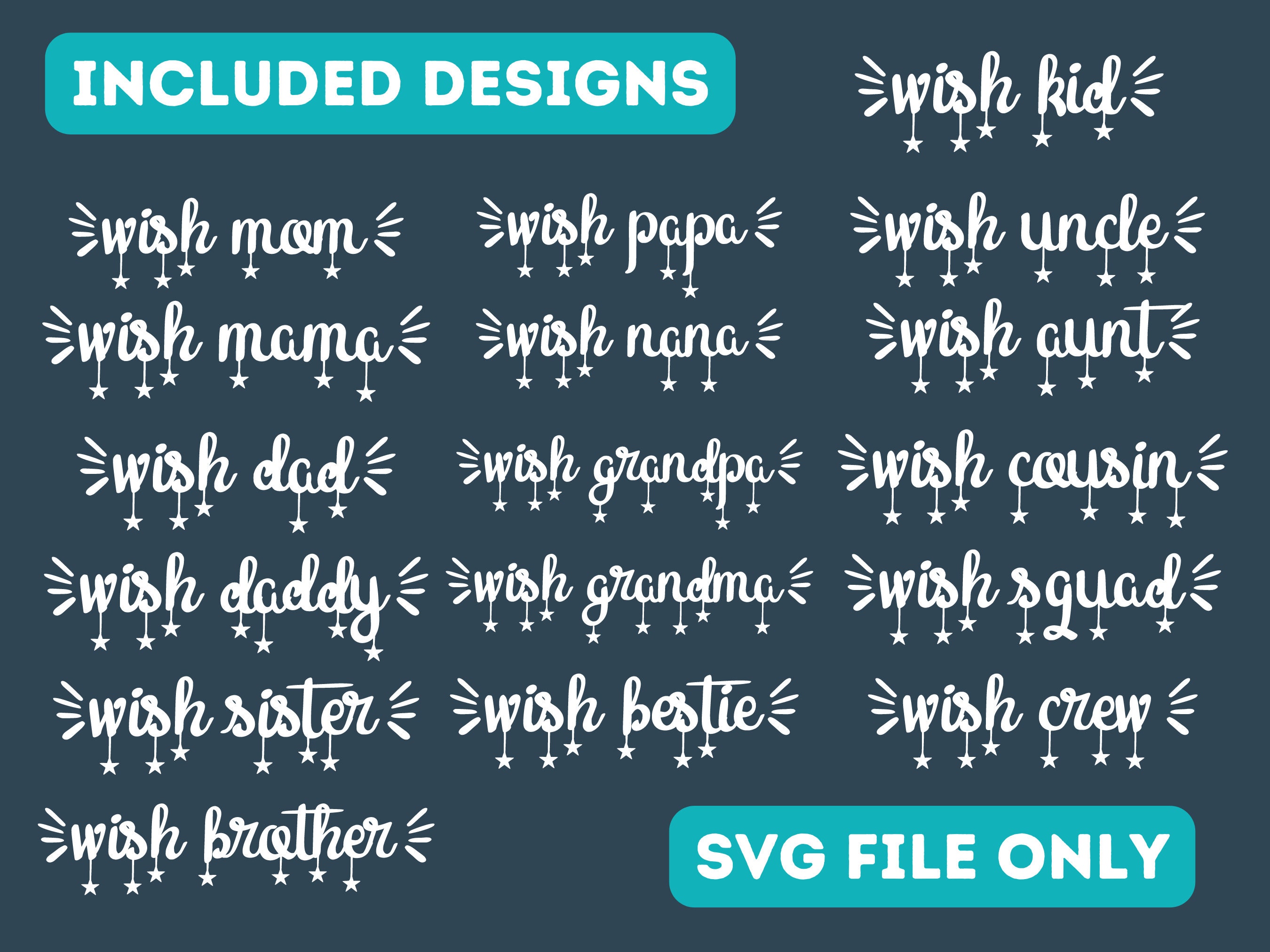 Falling Star Wish Family SVG, Make a Wish Trip, Dream Factory Trip, SVG ...