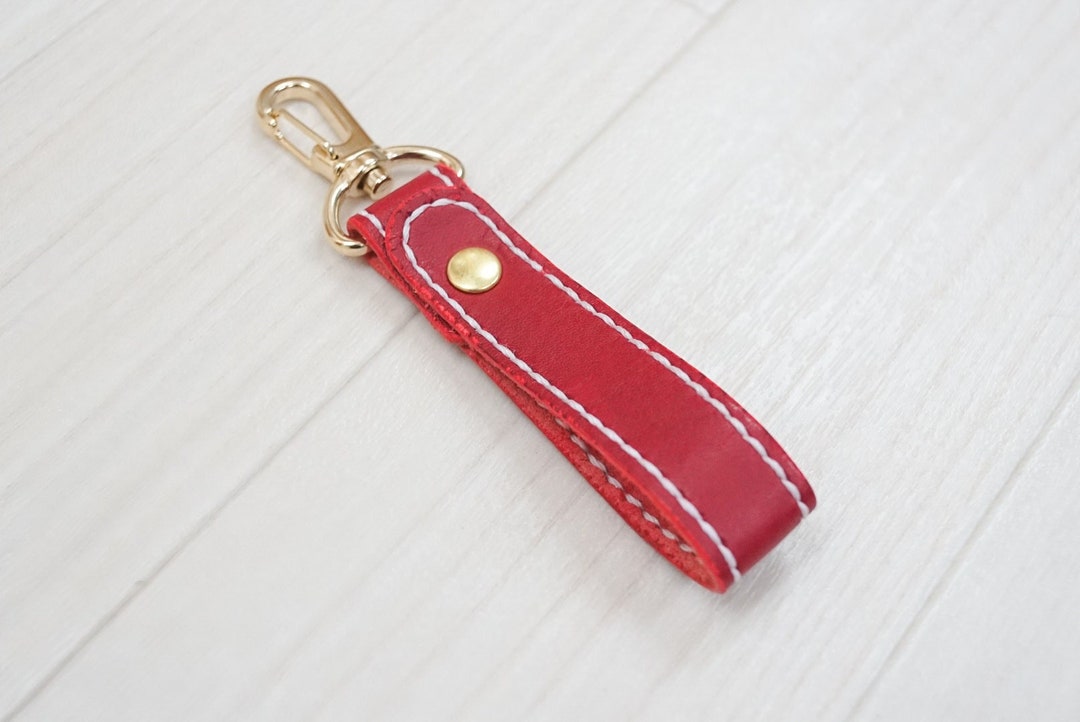 Japanese Natural Vegetable Tanned Leather Handmade Leather Keychain Leather Keyring Key Holder ...
