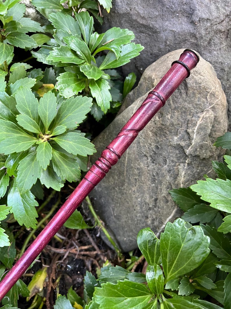 Purpleheart Wand, 15 Inches, Phoenix Feather - Etsy