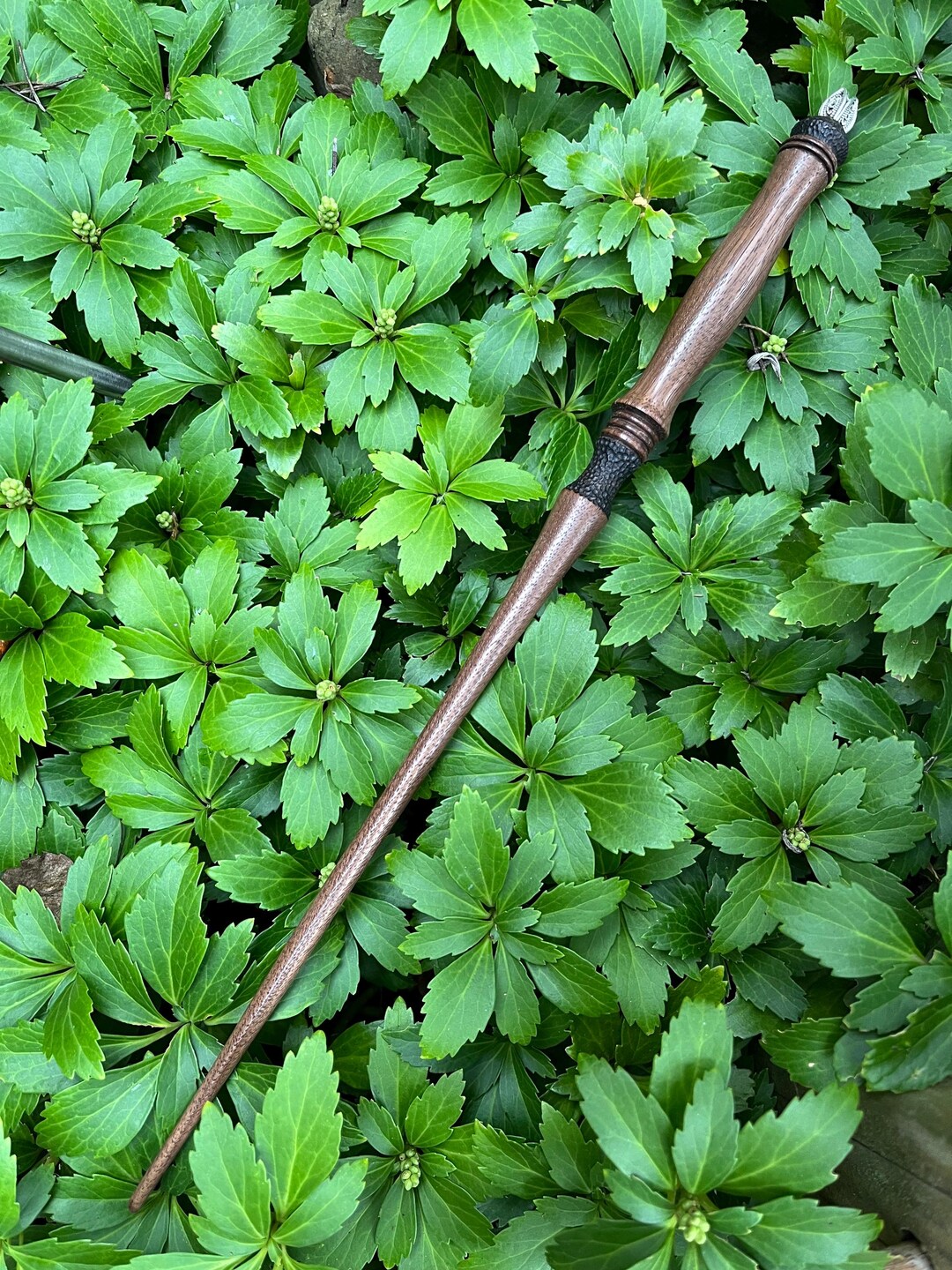 Black Walnut, Silver Lotus Pommel Piece , 15 Inches Long, Dragon ...