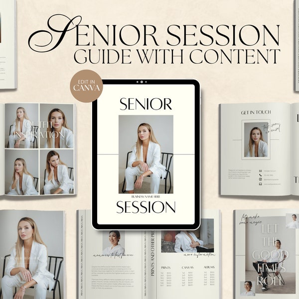 CANVA Boho Senior Session Guide With Content, Pre-written Welcome Guide ...