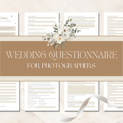 Wedding Photography Client Questionnaire Form Canva Boho - Etsy