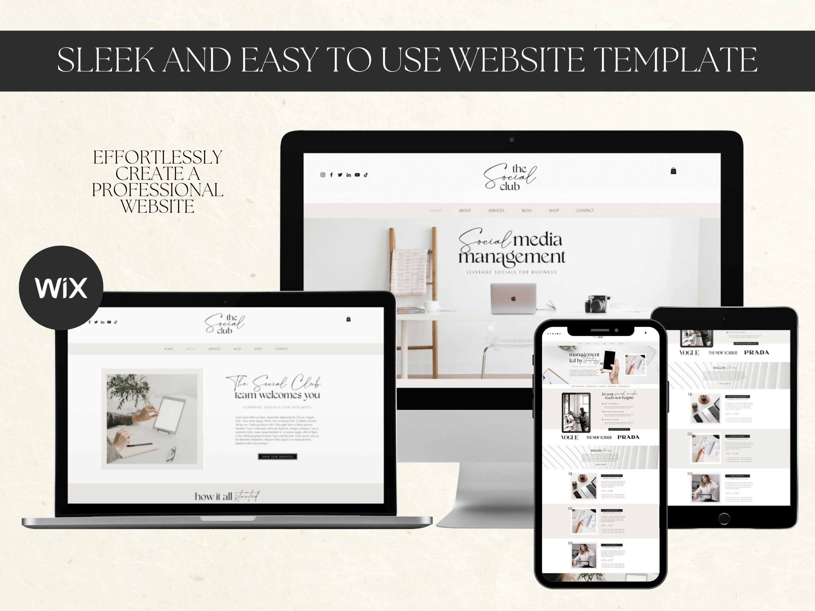 Wix Website Template for Social Media Manager Agency Small Businesses ...