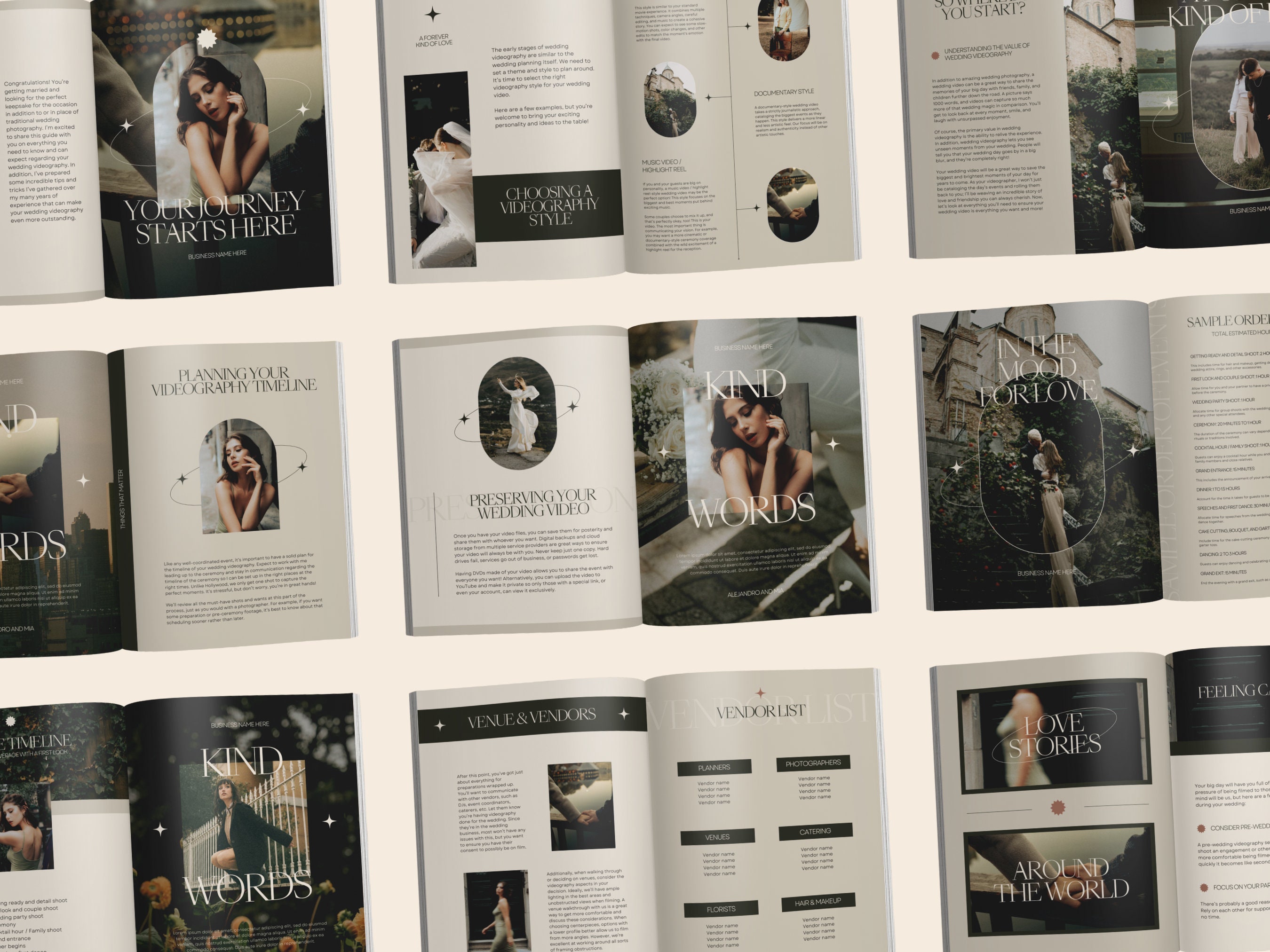 CANVA Modern Wedding Videography Client Guide With Content, Pre-written ...