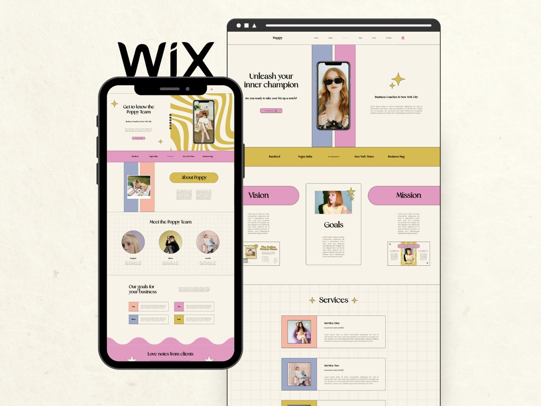 Wix Website Template for Social Media Manager Life Coach Small Business ...