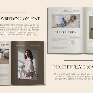 CANVA Modern Maternity Session Client Guide With Content, Pre-written ...