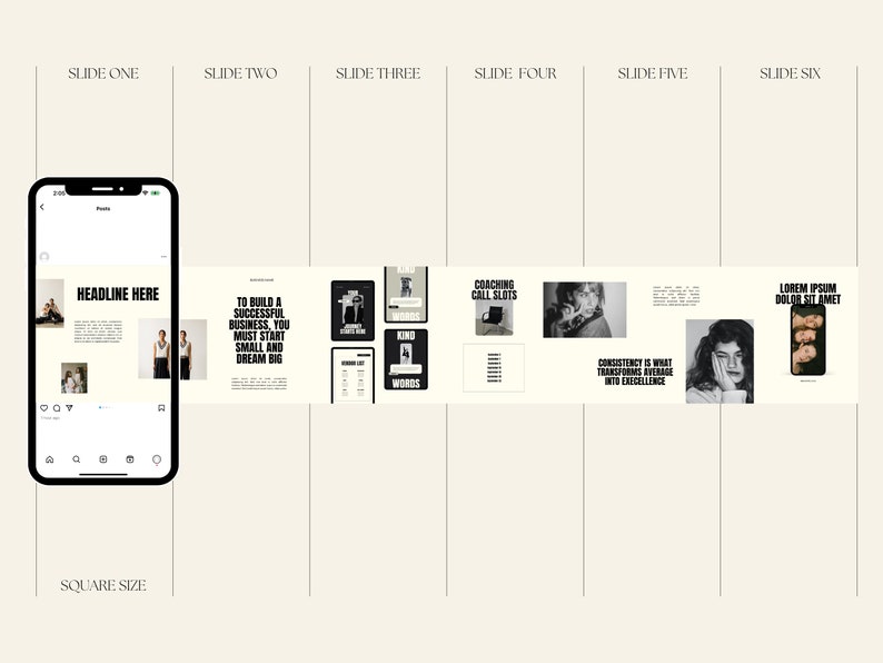 CANVA Modern Instagram Post Carousel, Editable IG Template Small ...