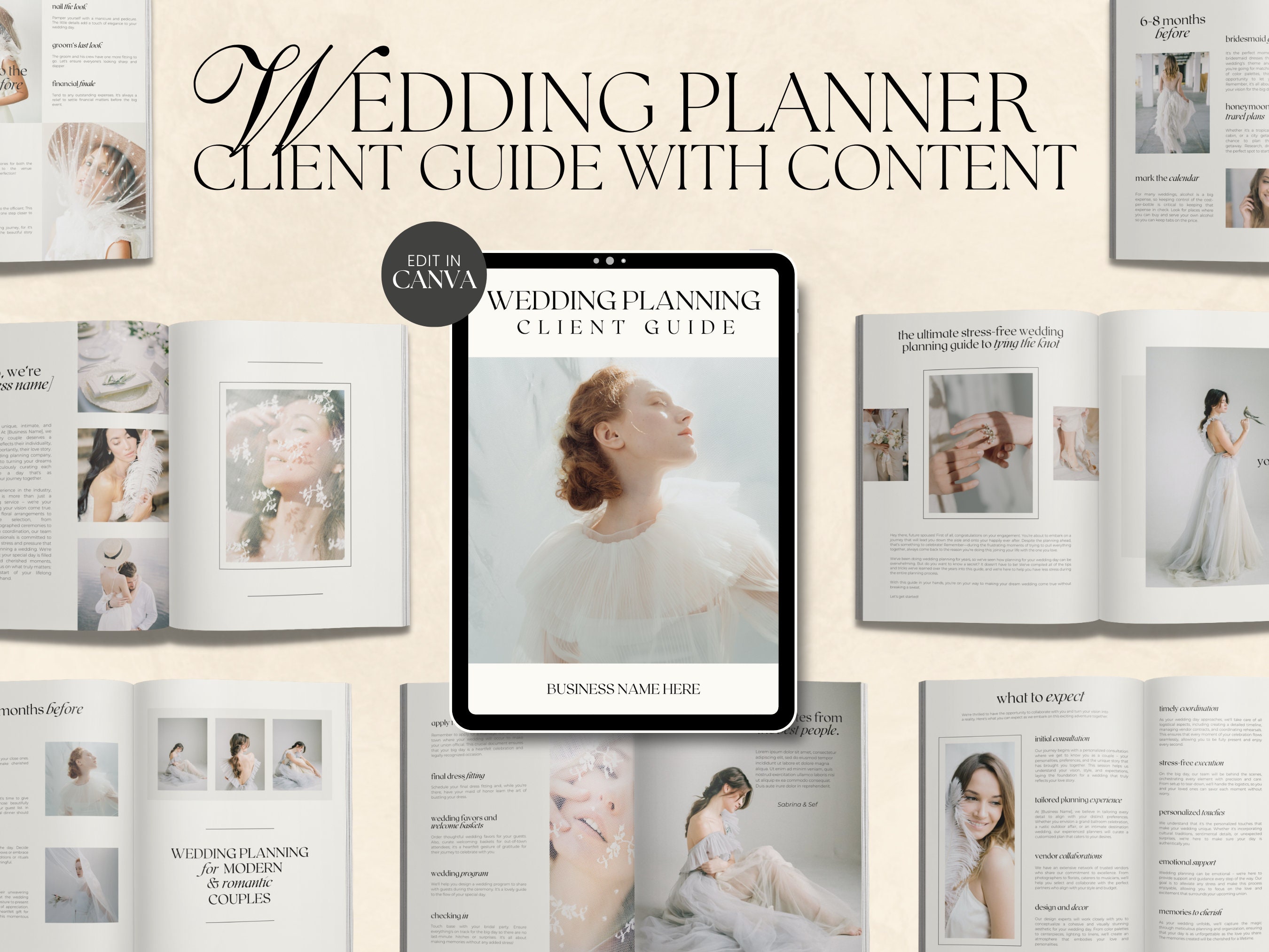 CANVA Luxury Wedding Planner Client Pricing Guide With Content, Pre ...