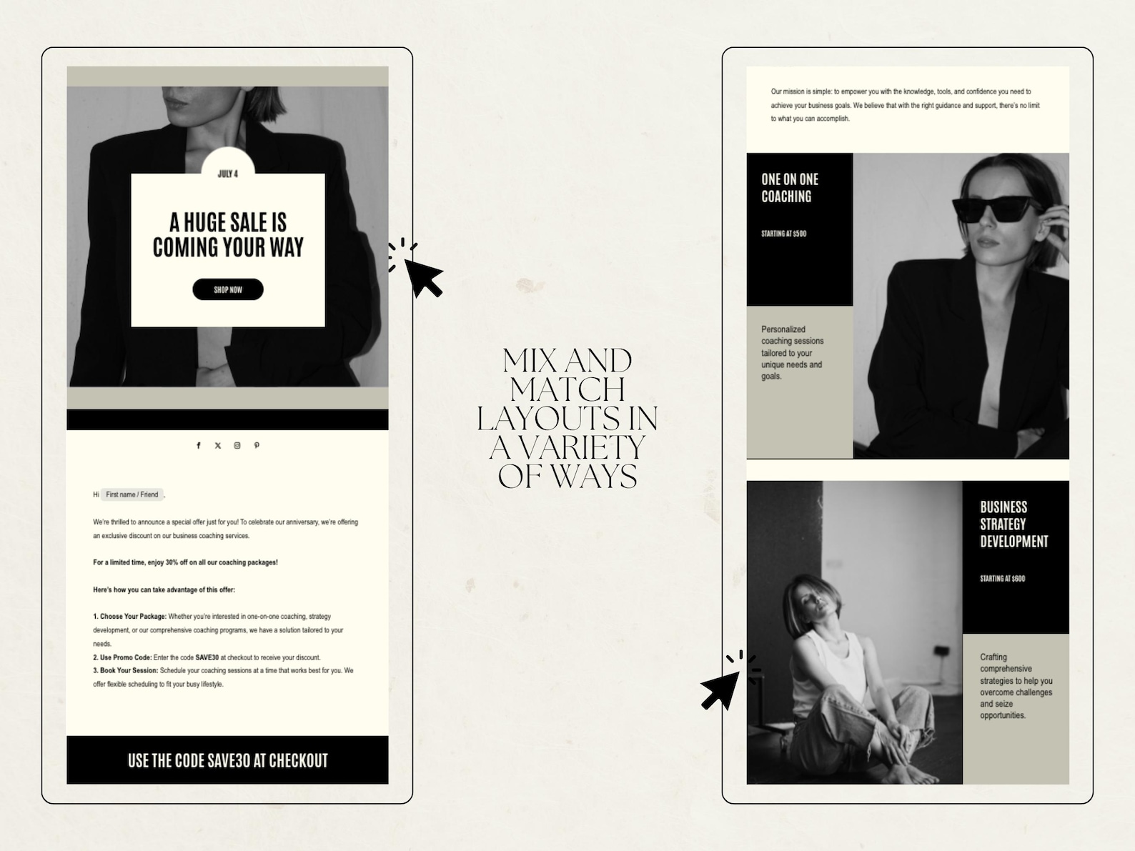 Flodesk Email Marketing Templates, Modern Editorial Newsletter Template ...