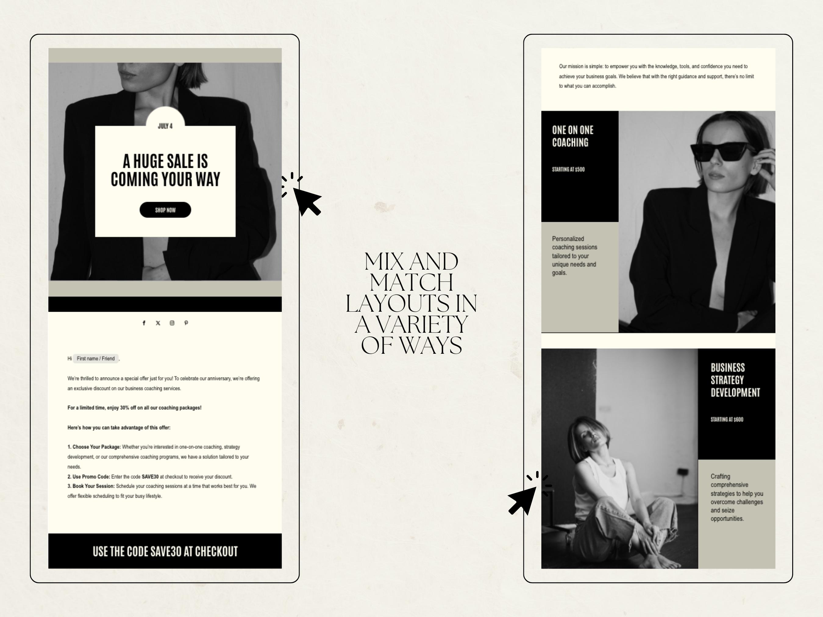 Flodesk Email Marketing Templates, Modern Editorial Newsletter Template ...