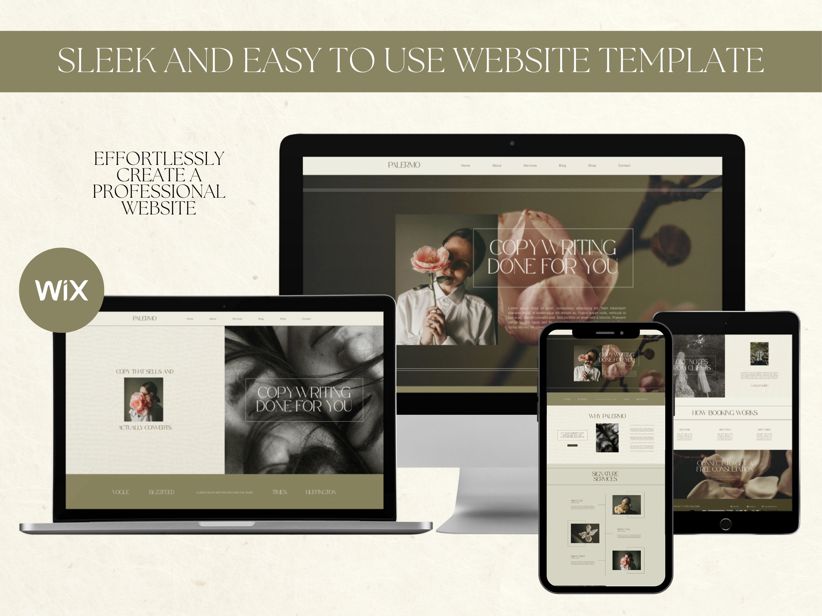 Wix Website Template for Social Media Manager Small Businesses Writer ...