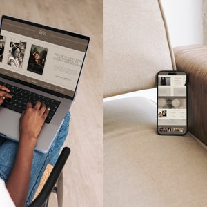 Wix Website Template for Wedding Photographer, Modern Luxe Brown ...