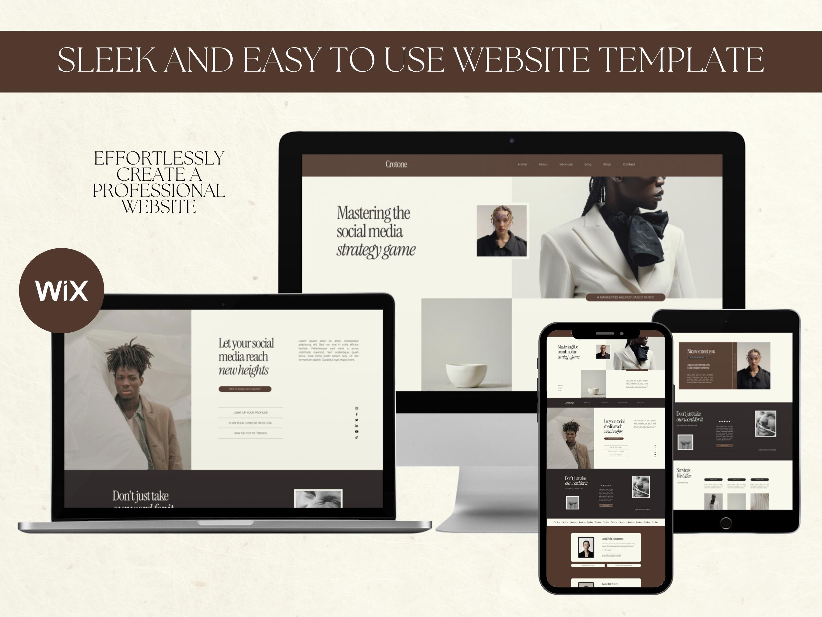 Wix Website Template for Social Media Manager Agency Small Businesses ...