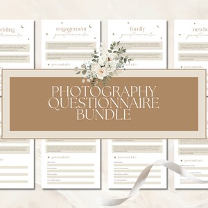Photography Session Client Questionnaire Form Bundle, Wedding ...