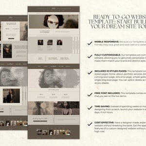 Showit Website Template for Wedding Photographer, Modern Editorial ...