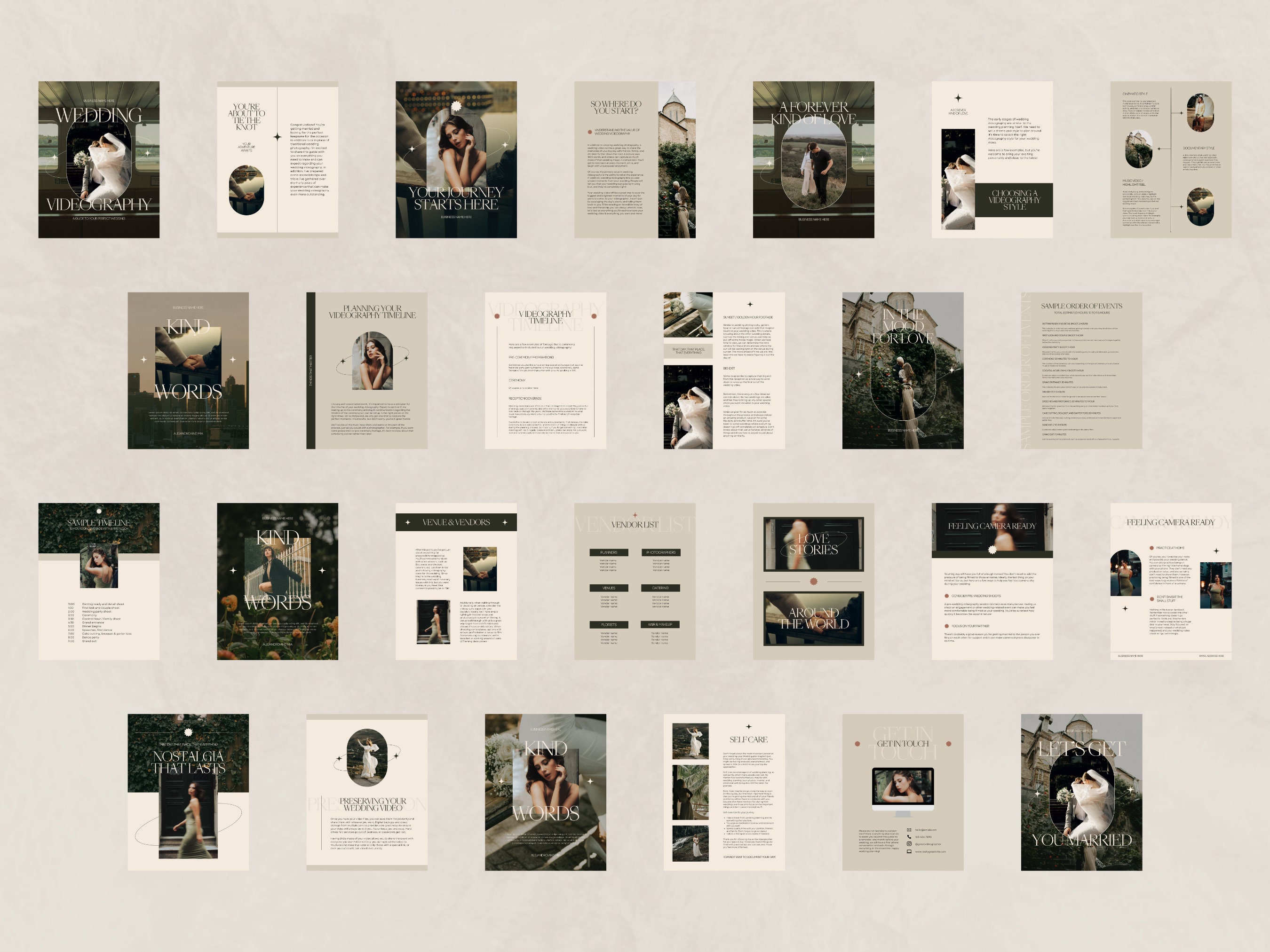 CANVA Modern Wedding Videography Client Guide With Content, Pre-written ...