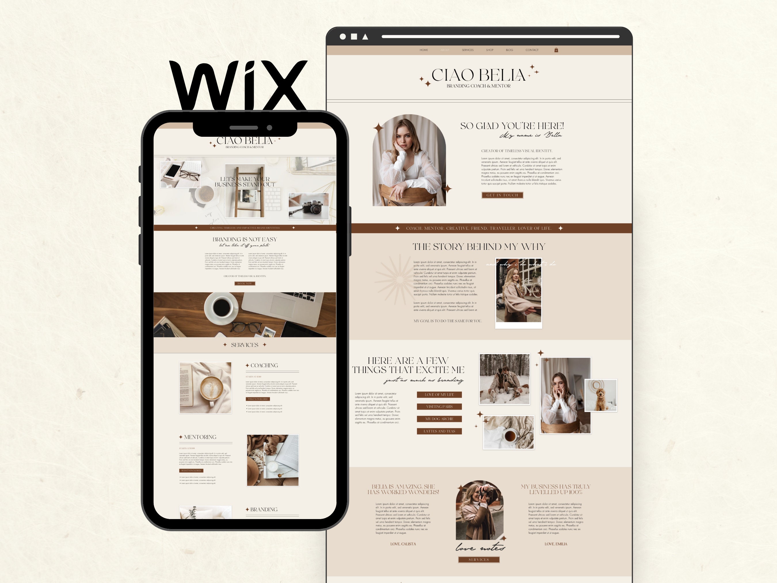 Wix Website Template for Life Coach Influencer Blogger Small Businesses ...