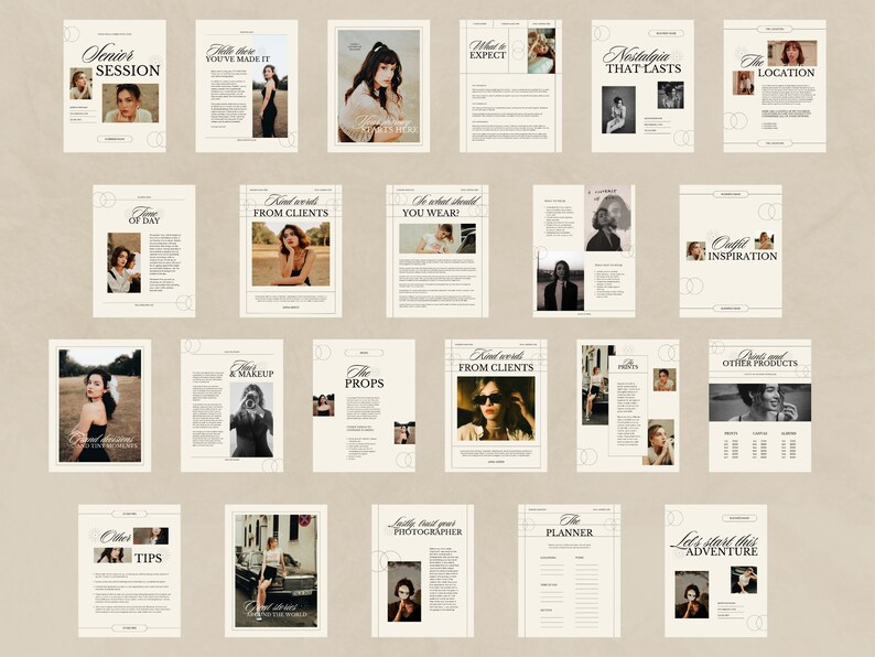 CANVA Modern Senior Session Guide With Content, Pre-written Welcome ...