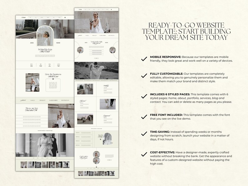 Wix Website Template for Fine Art Wedding Photographer, Modern ...