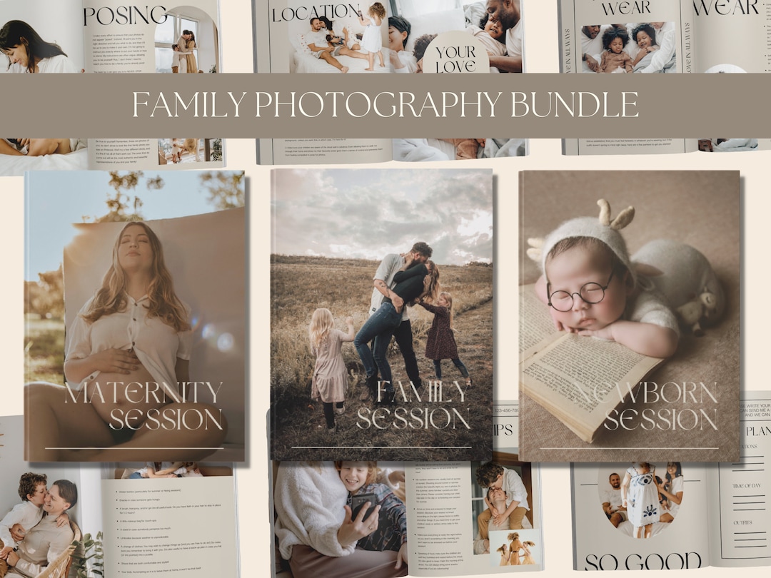 CANVA Family Photography Guide Bundle With Copy, Modern Family Session ...