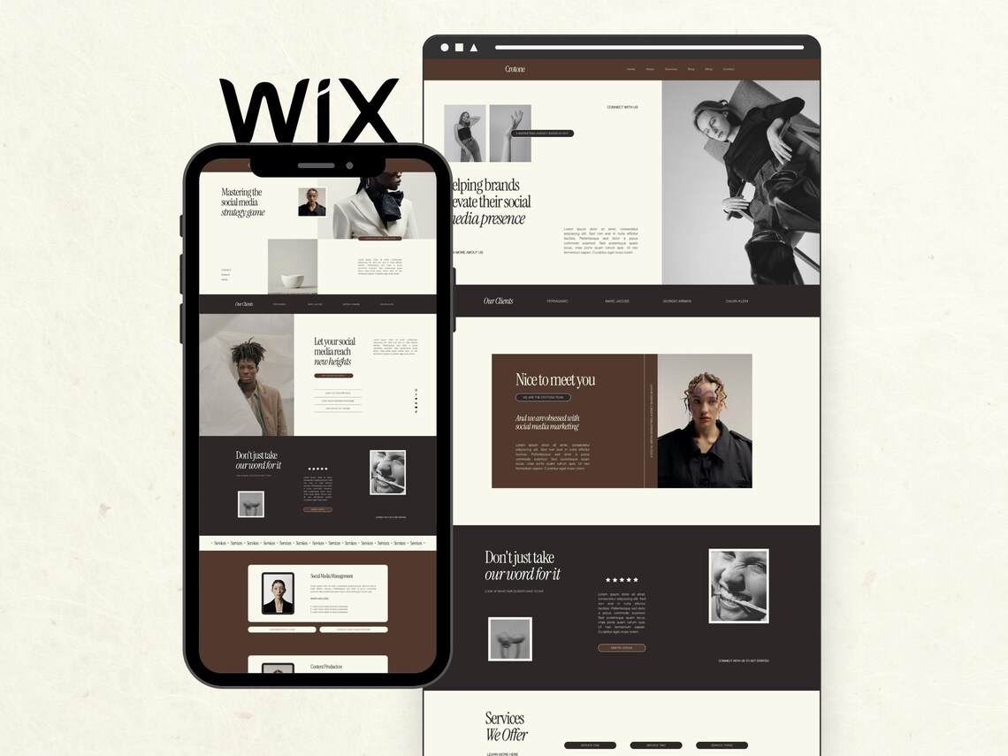 Wix Website Template for Social Media Manager Agency Small Businesses ...