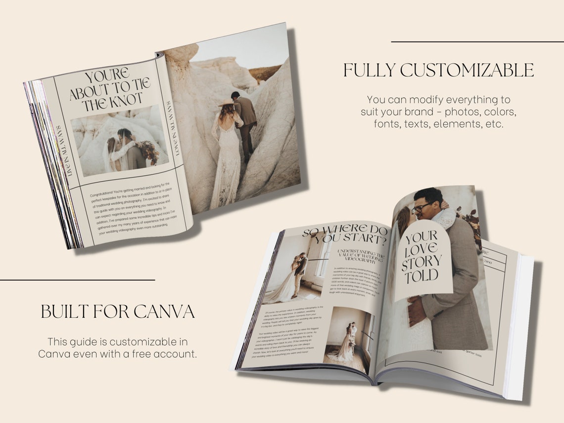 CANVA Modern Wedding Videography Client Guide With Content, Pre-written ...