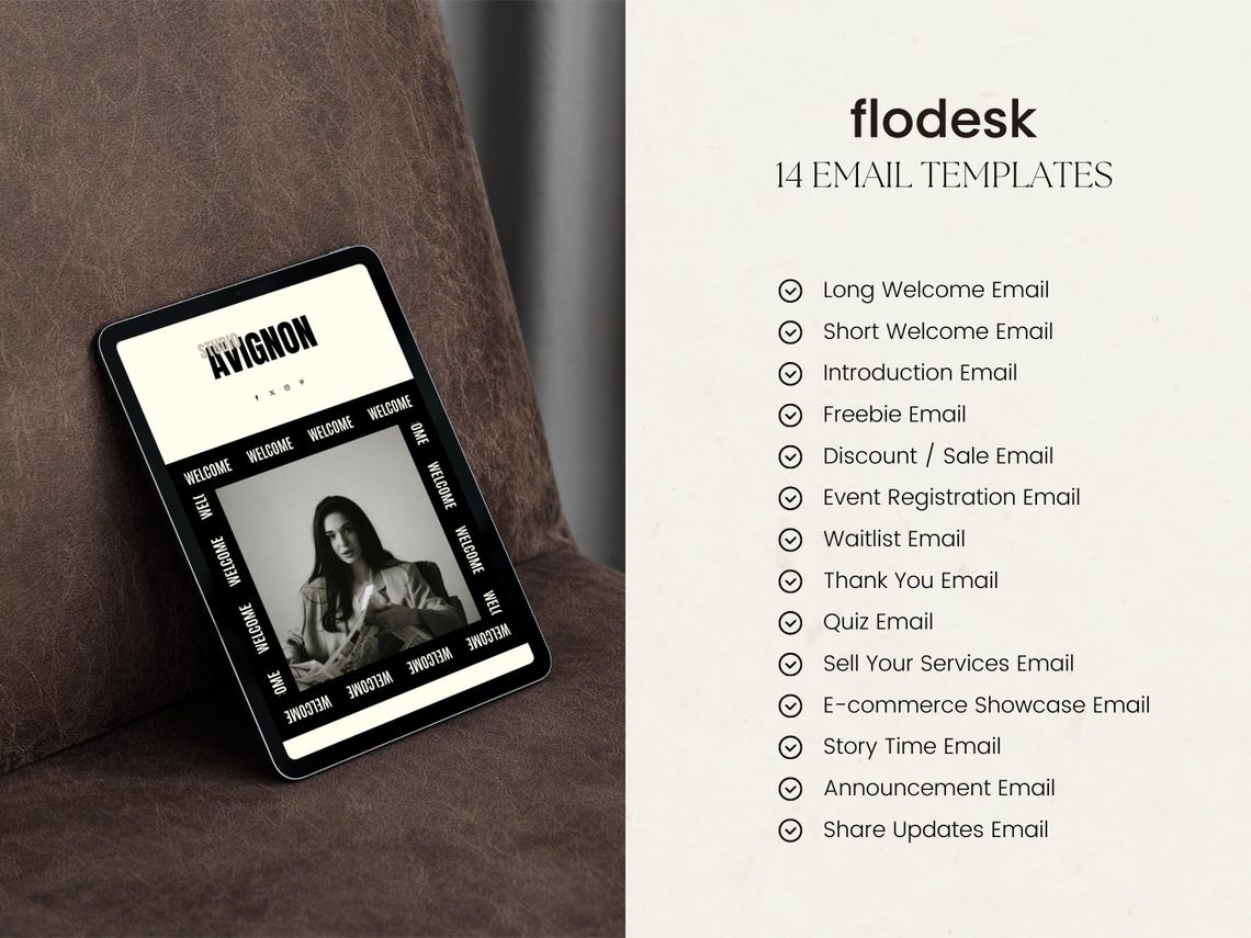 Flodesk Email Marketing Templates, Modern Editorial Newsletter Template ...