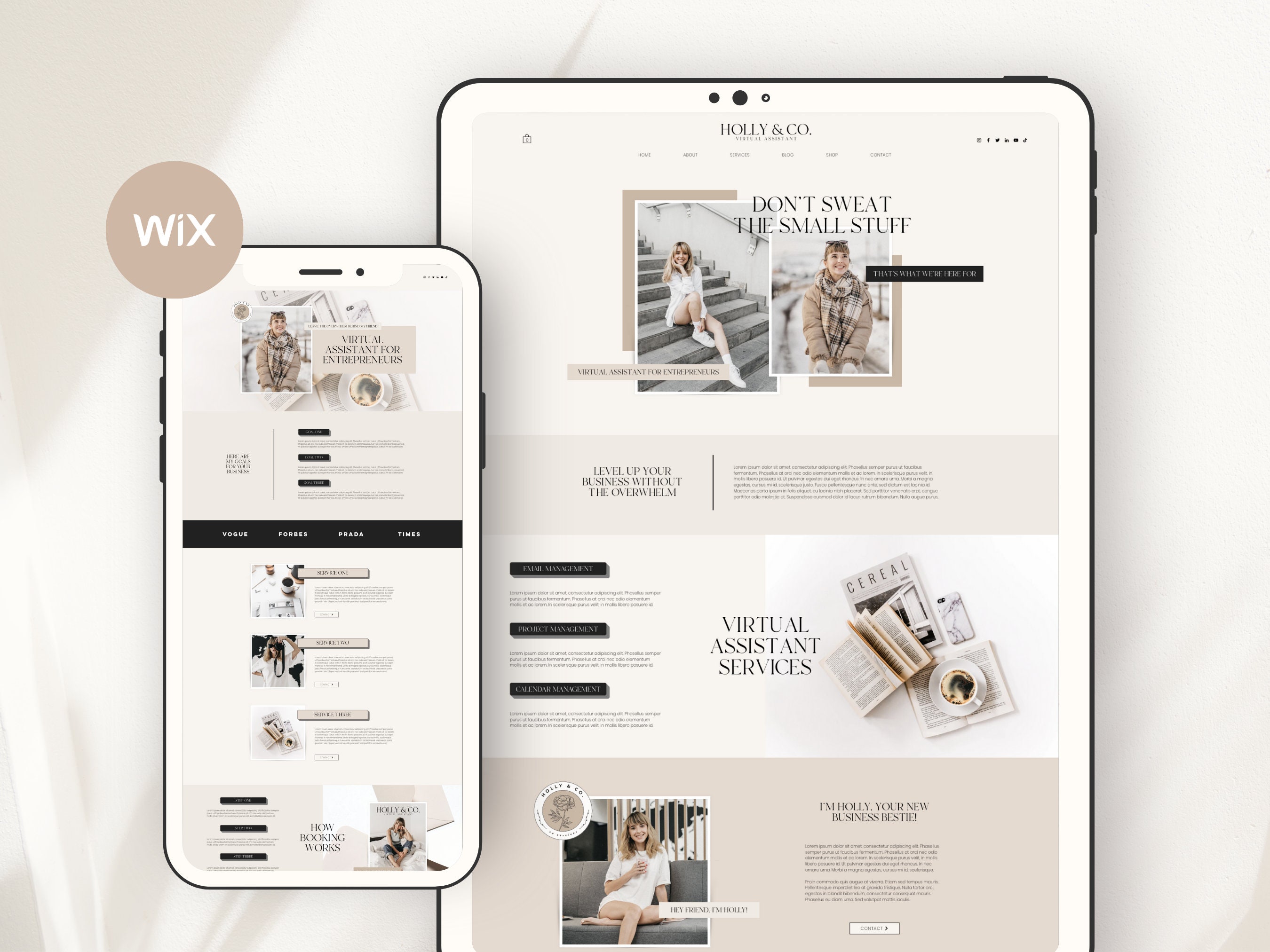 Wix Website Template for Virtual Assistants, Project Management, Admin ...