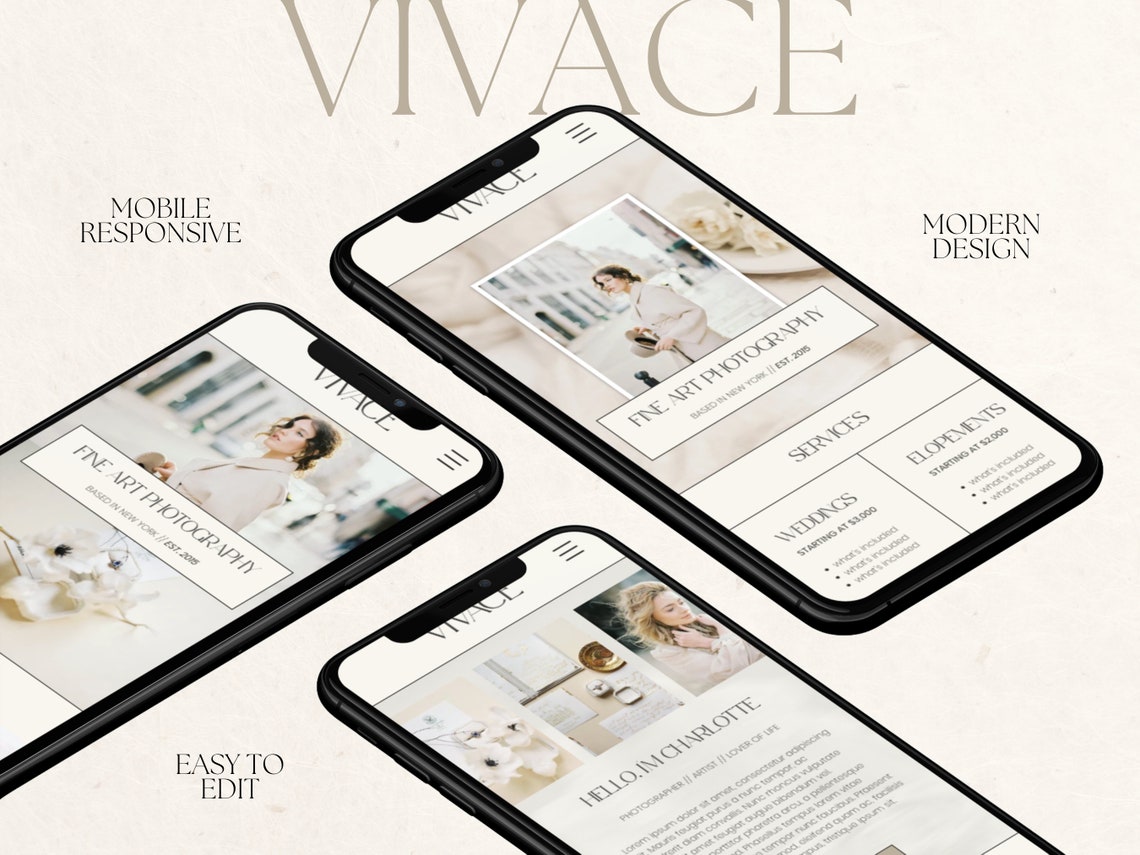 Wix Website Template for Fine Art Wedding Photographer, Modern ...