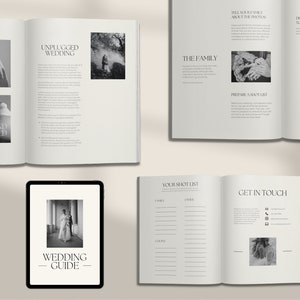 CANVA Modern Minimalist Wedding Photography Client Guide With Content ...
