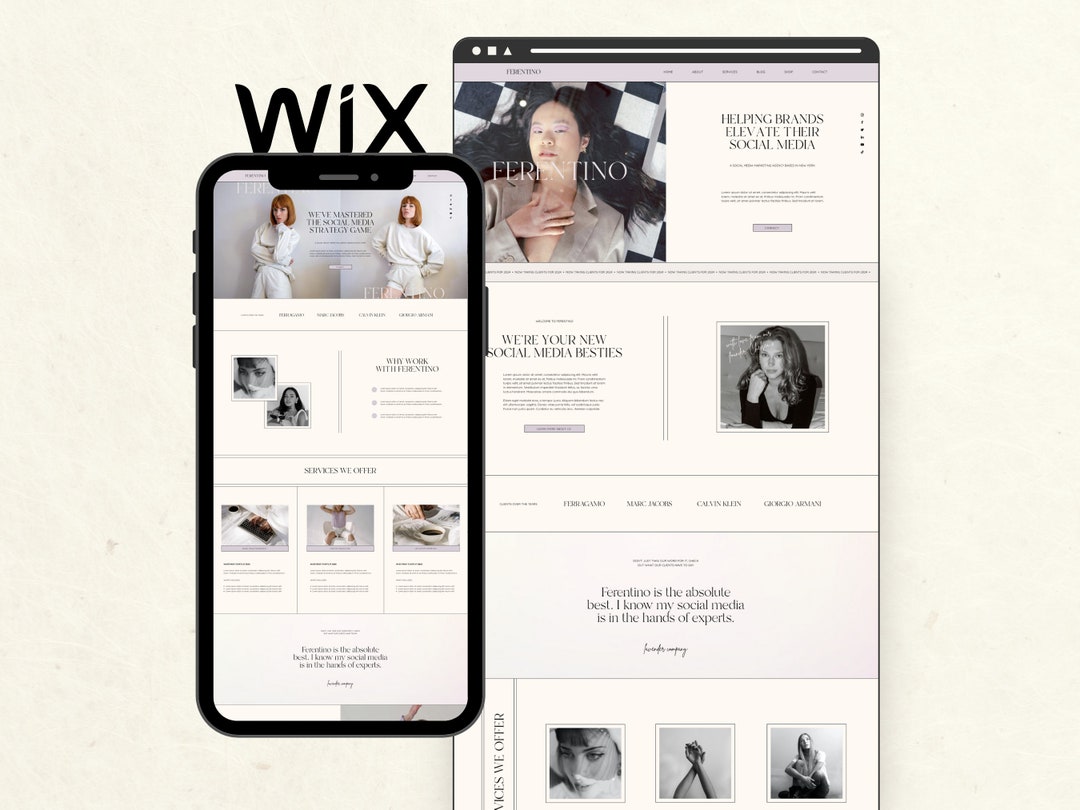 Wix Website Template for Creative Entrepreneurs Social Media Manager ...