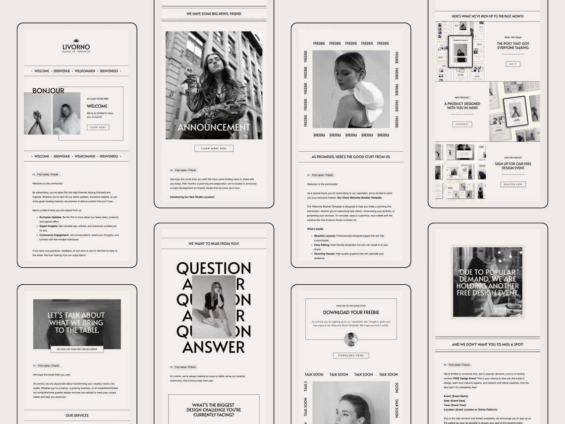 Flodesk Email Marketing Templates, Modern Editorial Newsletter Template ...