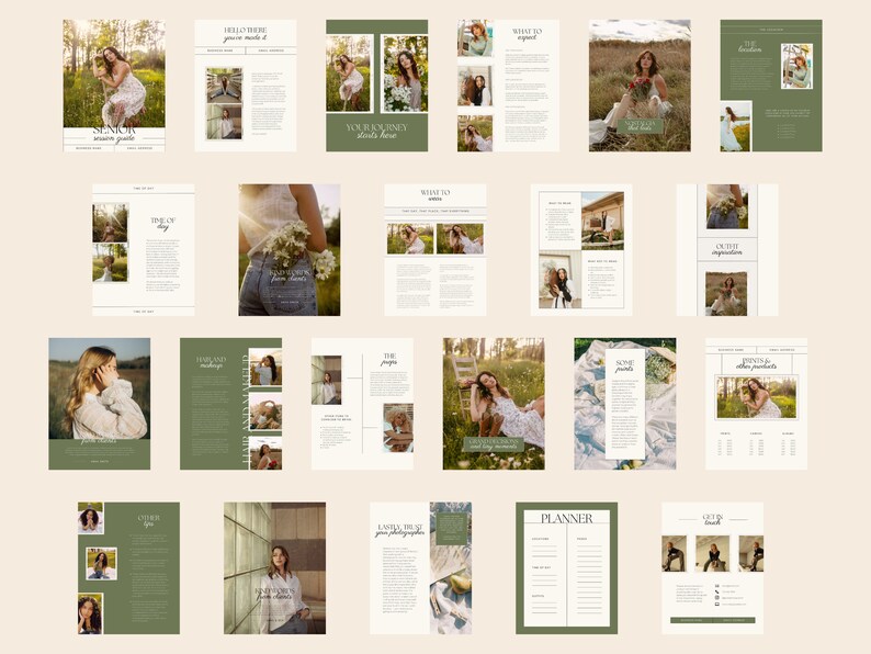 CANVA Modern Senior Session Guide With Content Pre-written - Etsy