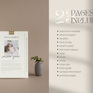 CANVA Modern Senior Session Guide With Content, Pre-written Welcome ...