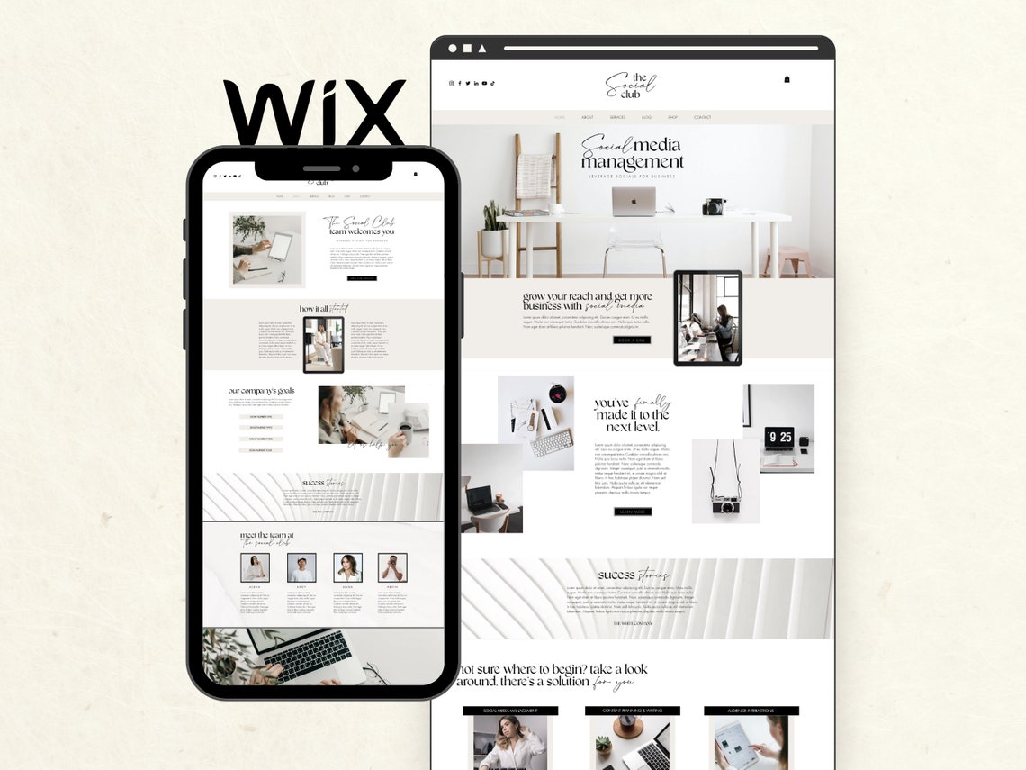 Wix Website Template for Social Media Manager Agency Small Businesses ...